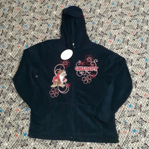 Disney | Tops | New 9s Disney Grumpy Zip Up Fleece Hoodie Snow White ...